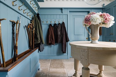 Blue Verditer & Bleached Oak Boot Room - Cheshire | Our Portfolio ...